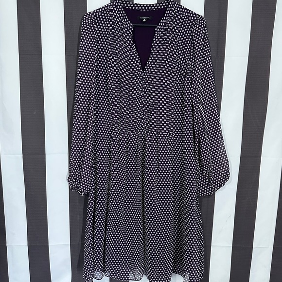 Liverpool | Dresses | Liverpool Polka Dot Dress Purple And White Puff ...